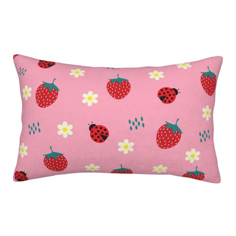 Daiia Strawberry And Ladybugs Bedding Waterproof Pillow Protector Zippered Queen Bed Bug Proof