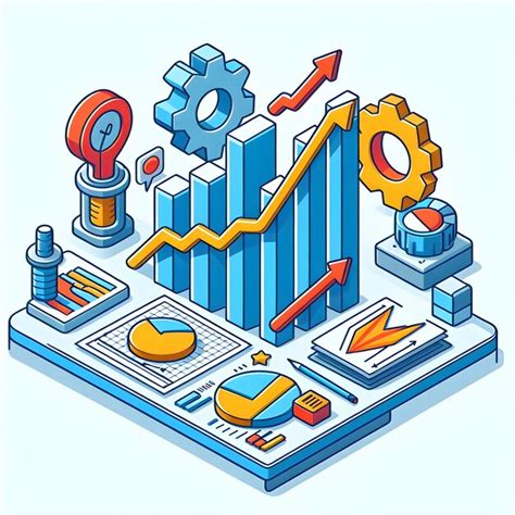 A Blue And White Drawing Of A Graph With A Graph And Arrows Pointing Up Premium AI Generated Image