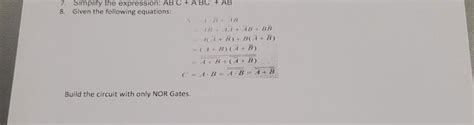 Solved Simplify The Expression AC ABC AB Given The Chegg