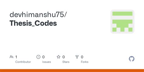 GitHub Devhimanshu Thesis Codes