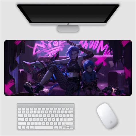 League Of Legends Battle Of Mouse Pad Jinx Arcane Super Thick Gaming Lol Desk Shopee Philippines