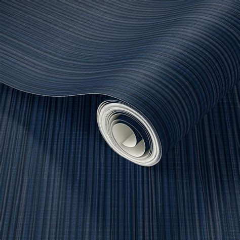 Deep Sea Navy Vertical Grasscloth Wallpaper Spoonflower