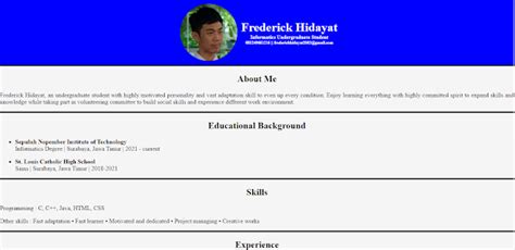 Tugas Pemrograman Web Membuat CV Tugas Pemrograman Web Membuat CV