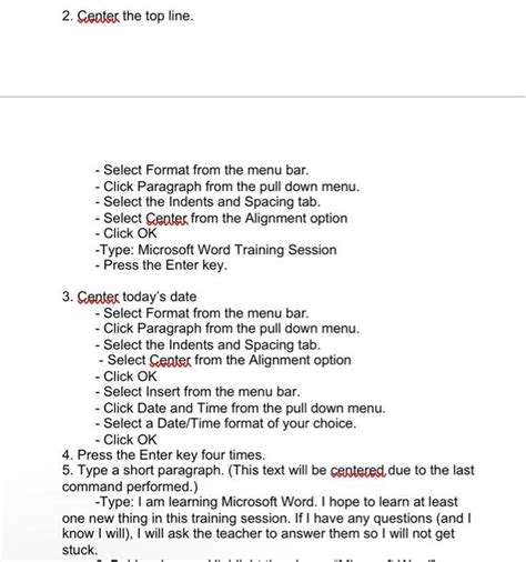Solved 2 Senter The Top Line Select Format From The Menu Solved 2 Senter The Top Line Select Format From The Menu