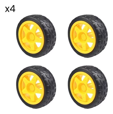 Rueda Para Motor Eléctrico Dc Carro Robot Arduino Kit 4 Mercadolibre