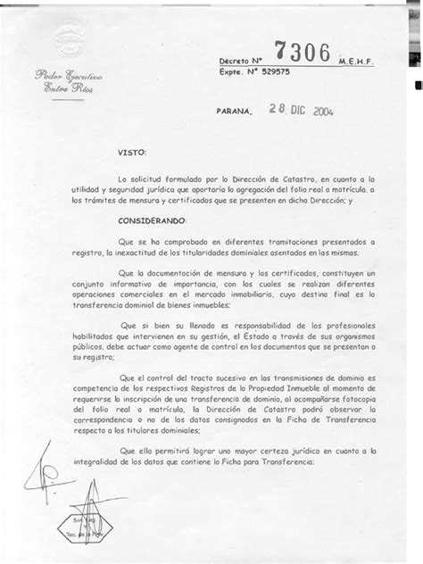 Decreto 7306 2004 Mehf Matricula Visu Certificado Escritura Titulo Pdf