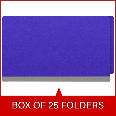 Purple Legal Size End Tab Classification Folder With 2″ Gray Tyvek