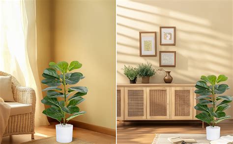 Artificial Fiddle Leaf Fig Tree 307 Tall Faux Ficus For