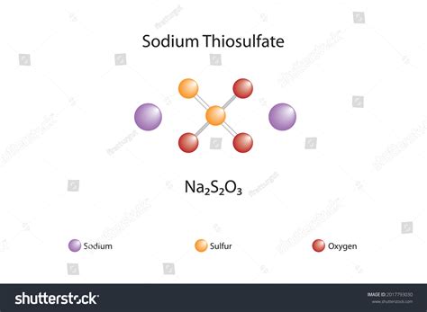 Molecular Formula Sodium Thiosulfate Chemical Structure Stock Vector