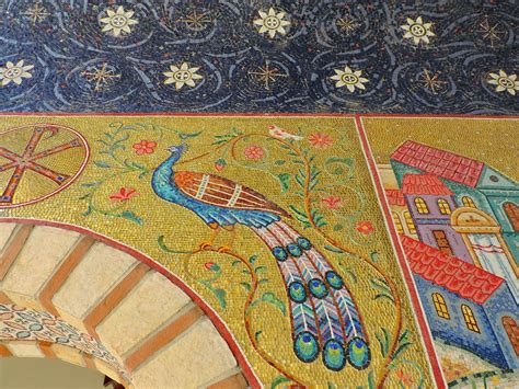 Free Picture Art Bird Colorful Mosaic Peacock Decoration Retro Design