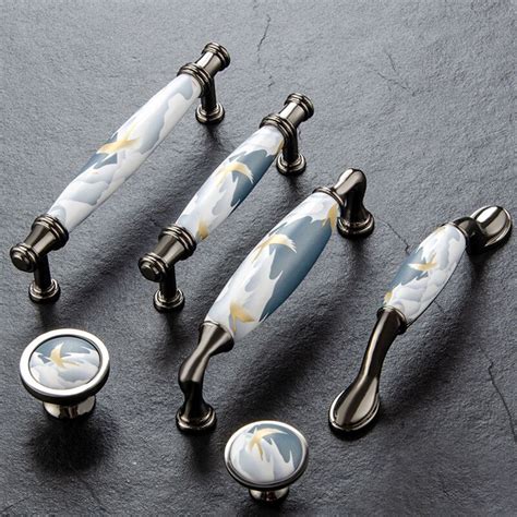 Sky Blueceramic Door Handles European Antique Fur Grandado