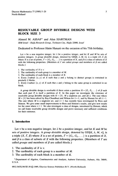 Pdf Resolvable Group Divisible Designs With Block Size 3