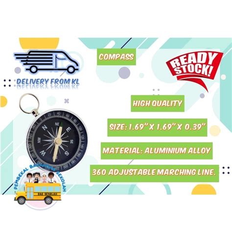 Compass Kompas Aluminium Untuk Pengakap Aluminium Compass Navigation