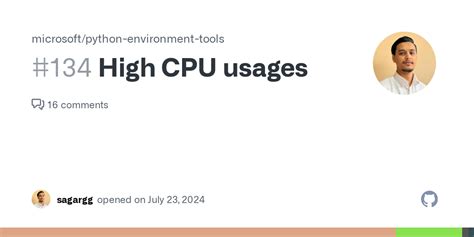 High Cpu Usages · Issue 134 · Microsoftpython Environment Tools · Github