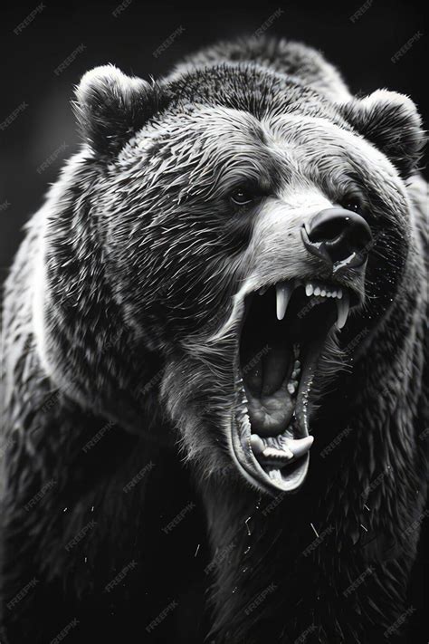 A Bear With Its Mouth Open And The Mouth Open Premium Ai Generated Image