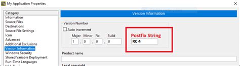 Executable Version String Can Have A Free Postfix Alpha Beta Release