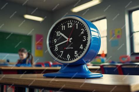 Digital Clock In Classroom Premium Ai Generated Image