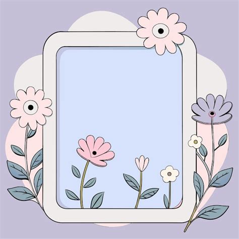 Premium Vector Flower Flora Border Frame Hand Drawn Cartoon Sticker Icon Concept Isolated