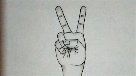 How To Draw A Peace Sign Step By Step How To Draw Hand Easy