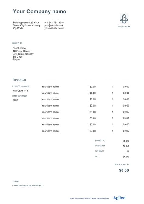 Free Locksmith Invoice Template Agiled Edit And Send