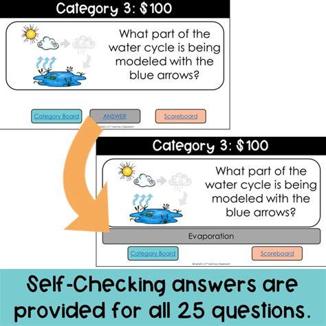 Water Cycle Interactive Game Jeopardy Style Game