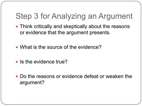 Analyzing And Evaluating Arguments Pptx