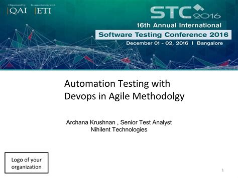 Stc 2016 Regional Round Ppt Automation Testing With Devops In Agile Methodolgy Ppt