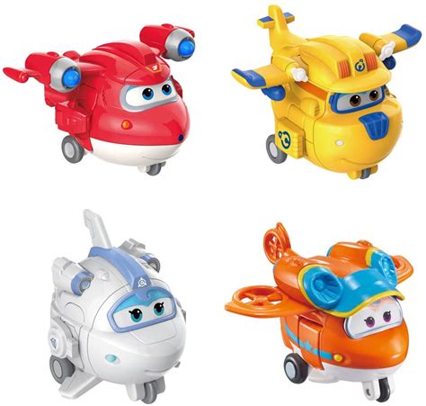 Super Wings 2″ Transform A Bots 4 Pack Supercharged Jett Donnie