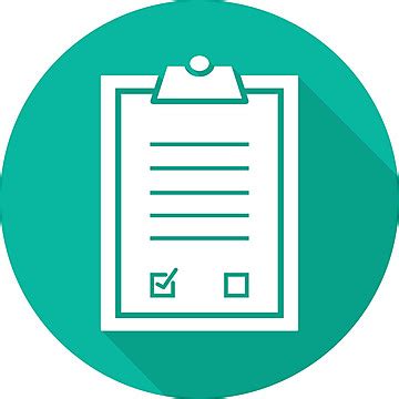 Clipboard And Checklist With Long Shadow Round Checkmark Background