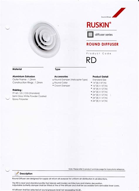 Round Diffuser Ruskin M Sdn Bhd