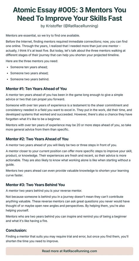 Kristoffer Jan Notario On Linkedin Atomic Essay 005 3 Mentors You