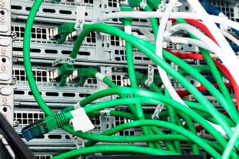 Ethernet Cables Connected To Server Switch Stock Image Image Of