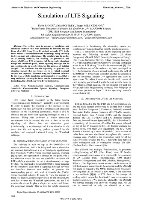 Pdf Simulation Of Lte Signaling