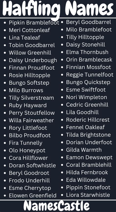 570 Halfling Names Creative Stylish Unique Funny Cool And Cute
