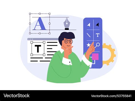 Design Development Concept In Modern Flat Vector Image