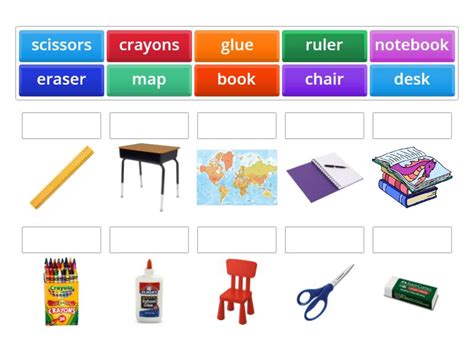 Classroom Objects Grade 1 Match Up