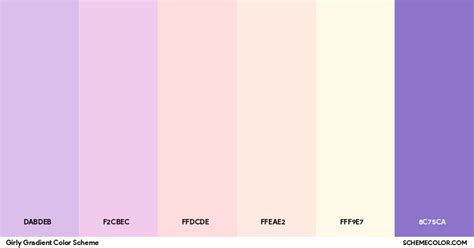 Girly Gradient Color Scheme Palettes