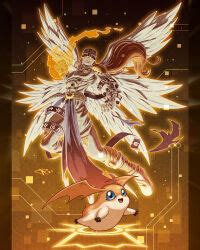 Angemon Devimon Digimon Angel Angel Boy Demon Demon Boy Fusion Horns Mark Of Evil Mask