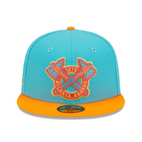 New Era Atlanta Braves Blueorange Vice Highlighter 59fifty Fitted Hat