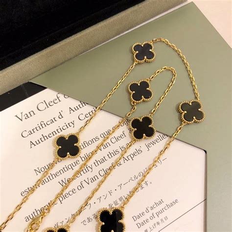 18k Van Cleef And Arpels Vca Vintage Alhambra 10 Motifs Necklace God