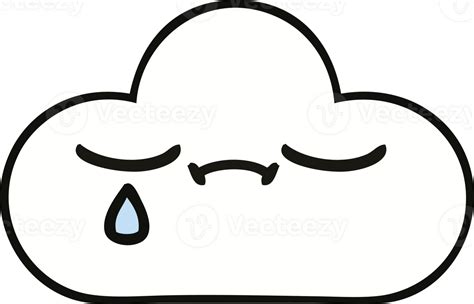 Cute Cartoon Sad Cloud 44291315 Png