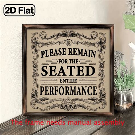 2d Flat 1pc Vintage Please Remain Seated Rustic Wooden Wall Sign 8x8