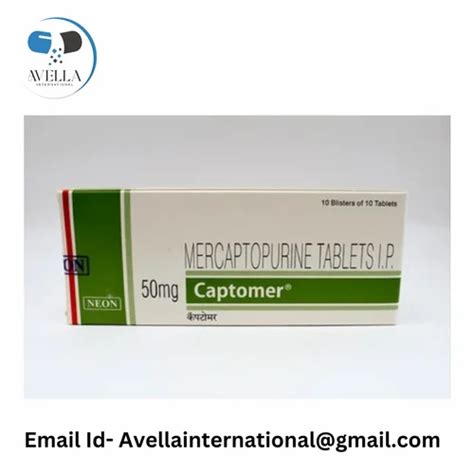 Mercaptopurine 50mg Blood Cancer Captomer 50mg Tablet Strip Pack
