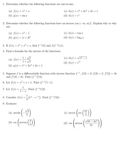 determine whether the following functions are