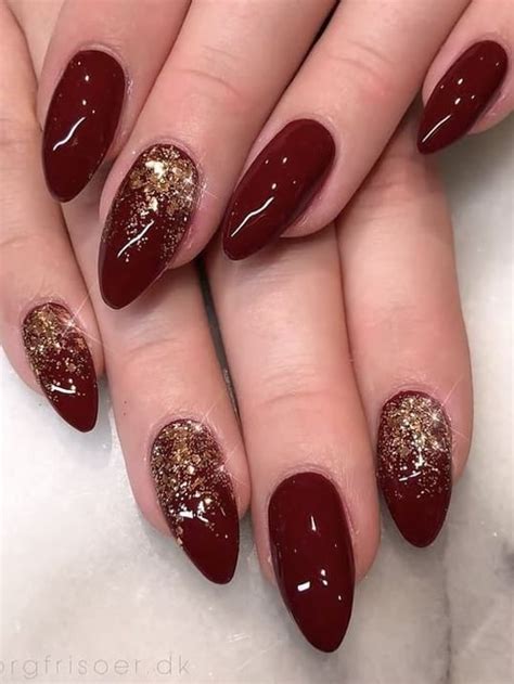 20 Gorgeous Burgundy And Gold Nails For The Perfect Winter Vibes