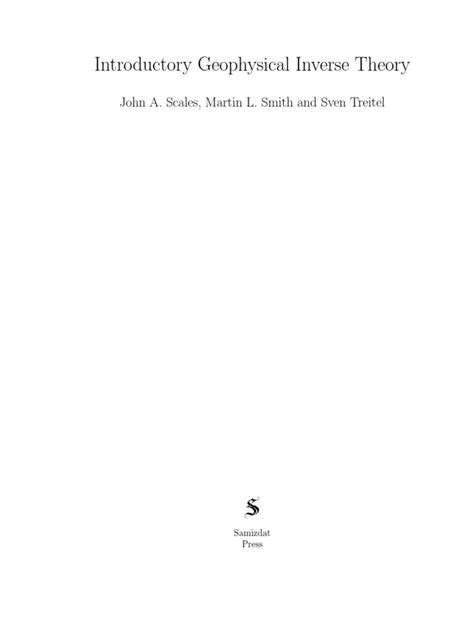 Geophysical Inverse Theory Pdf Expected Value Matrix Mathematics