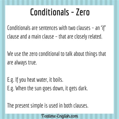 Zero Conditional Useful Rules Examples Conditionals