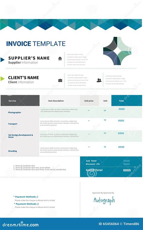 Invoice Template Design Vector Illustration CartoonDealer Com