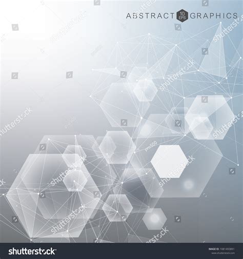 Hexagonal Abstract Background Big Data Visualization Stock Vector