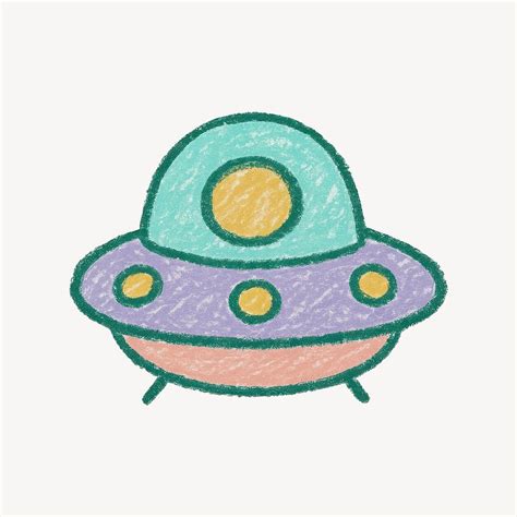 Colorful Crayon Ufo Illustration Free Photo Illustration Rawpixel